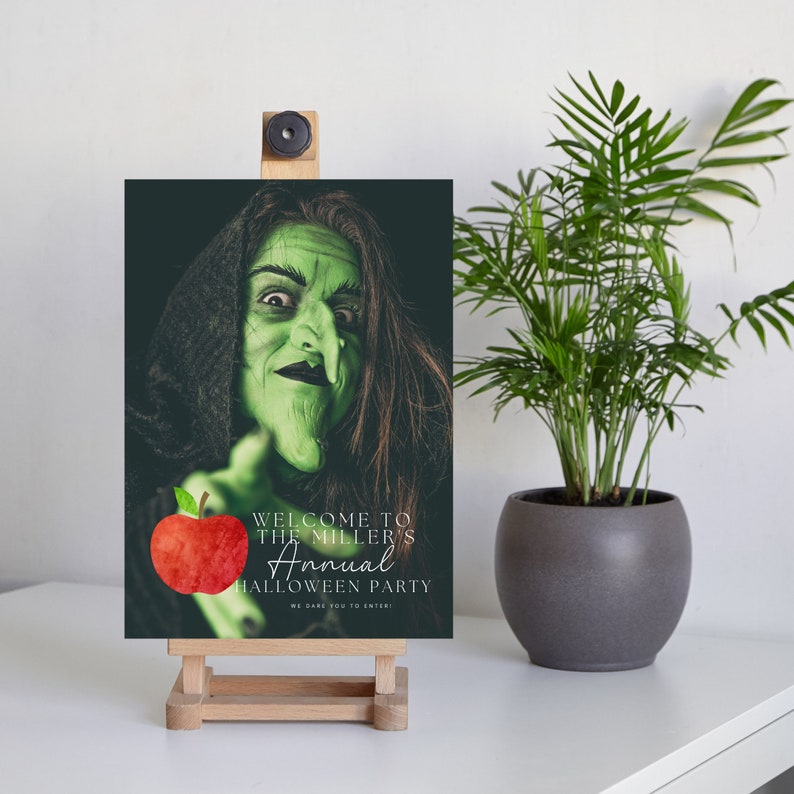 Spooky Witch Halloween Welcome Sign Editable Creepy Party - Etsy