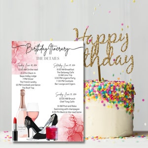 Ladies Weekend Birthday Getaway Invitation, Printable Weekend Birthday ...