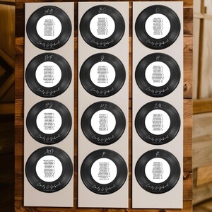 Retro Vinyl Record Wedding Seating Chart – Editable Alphabetical Guest ...