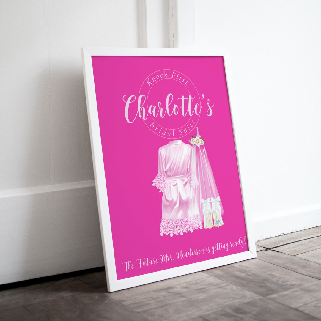 Bridal Suite Sign, Pink Dressing Room Sign, Knock First Wedding Sign ...
