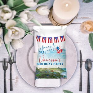 Custom Puerto Rico Chip Bag Party Favors Skyline Birthday Table Decor ...