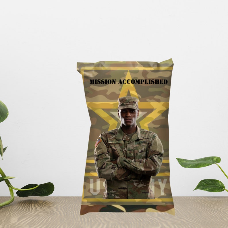 Army Birthday Chips Bag Labels, Army Camo Party Chip Bags, 1oz Snack ...