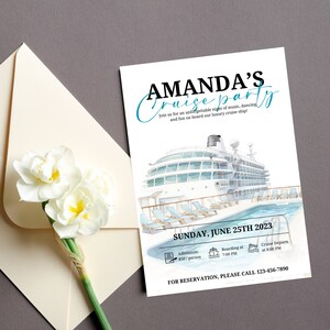 Editable Cruise Party Invitation Template | Summer Cruise Birthday ...