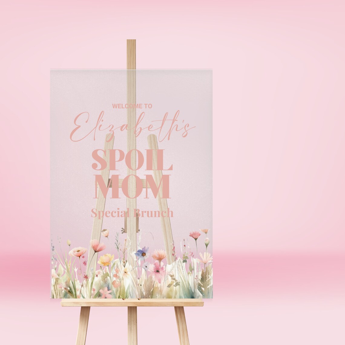 Spring Flowers Mother's Day Brunch Welcome Acrylic Sign, Floral Poster ...