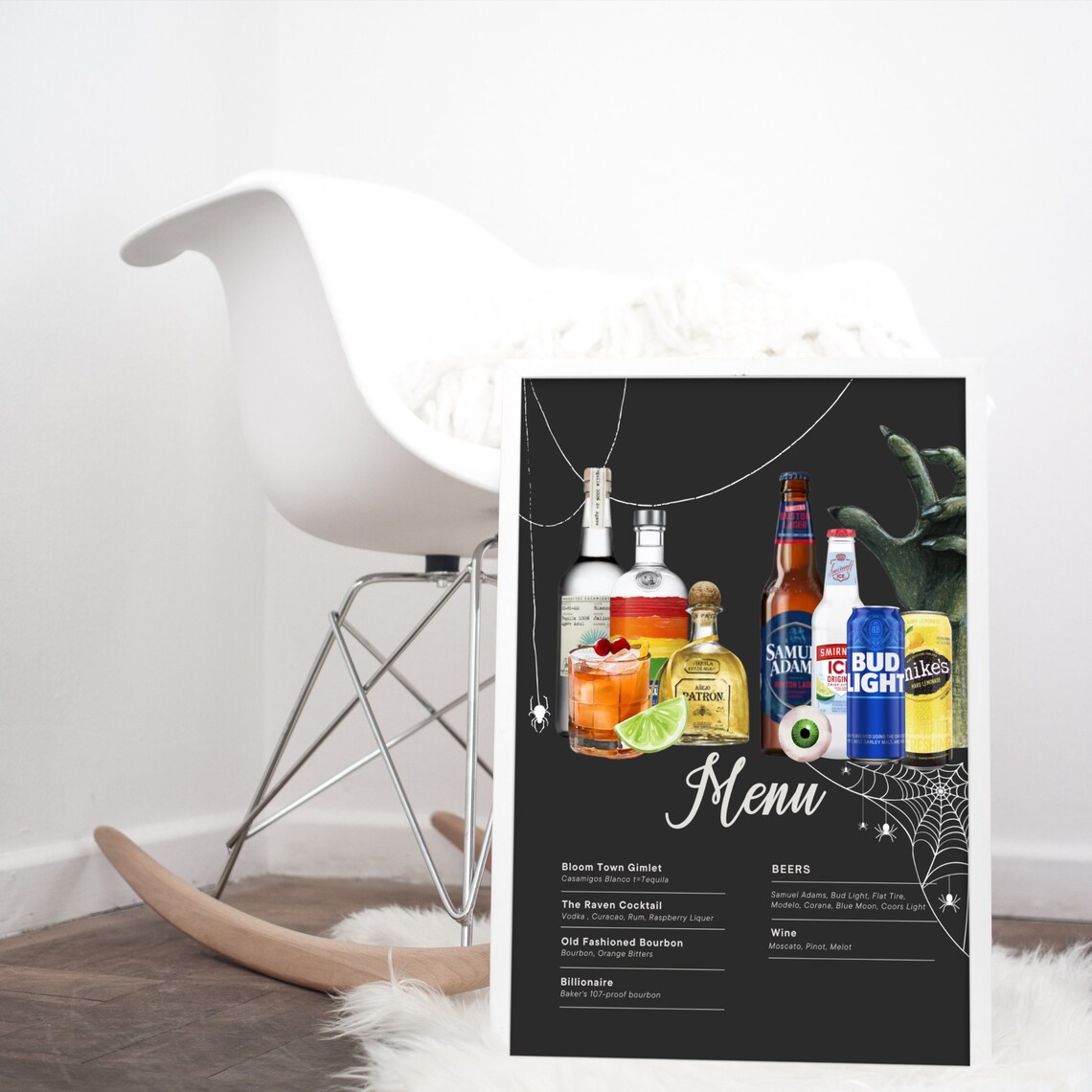 Halloween Cocktail Welcome Sign, Signature Spooky Printable Sign ...