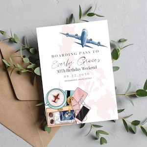 Customizable Travel Weekend Invitation Getaways: Personalized Birthday ...