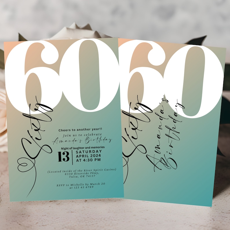 Editable Modern Milestone Birthday Invitation Any Age Surprise Party ...