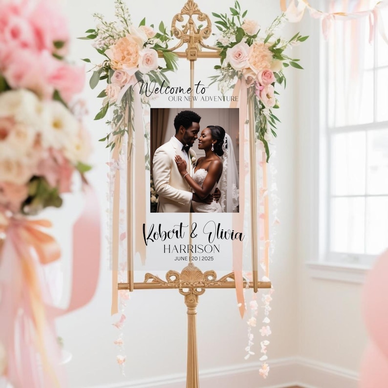 Custom Wedding Photo Welcome Sign - Personalized Acrylic Wedding Sign ...