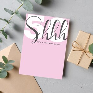 Surprise Birthday Invitation Template, Shhh... Its a Surprise, Any Age ...