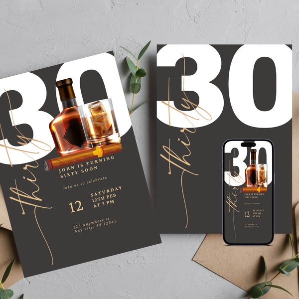 Men Birthday Invite - Etsy