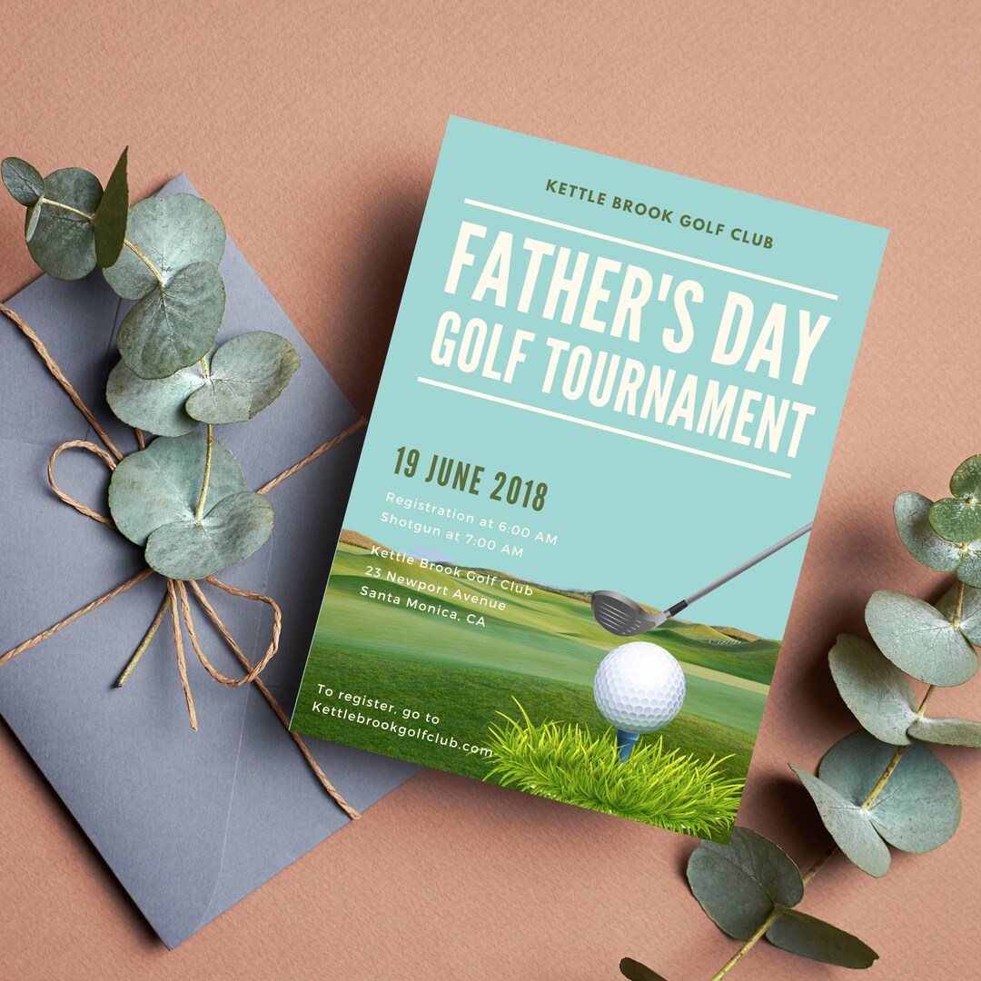 Father's Day Golf Tournament Invitation, Golf Theme Template, Father ...