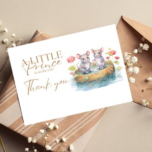Prince Baby Shower Thank You Card Template, Prince Printable Fairytale ...