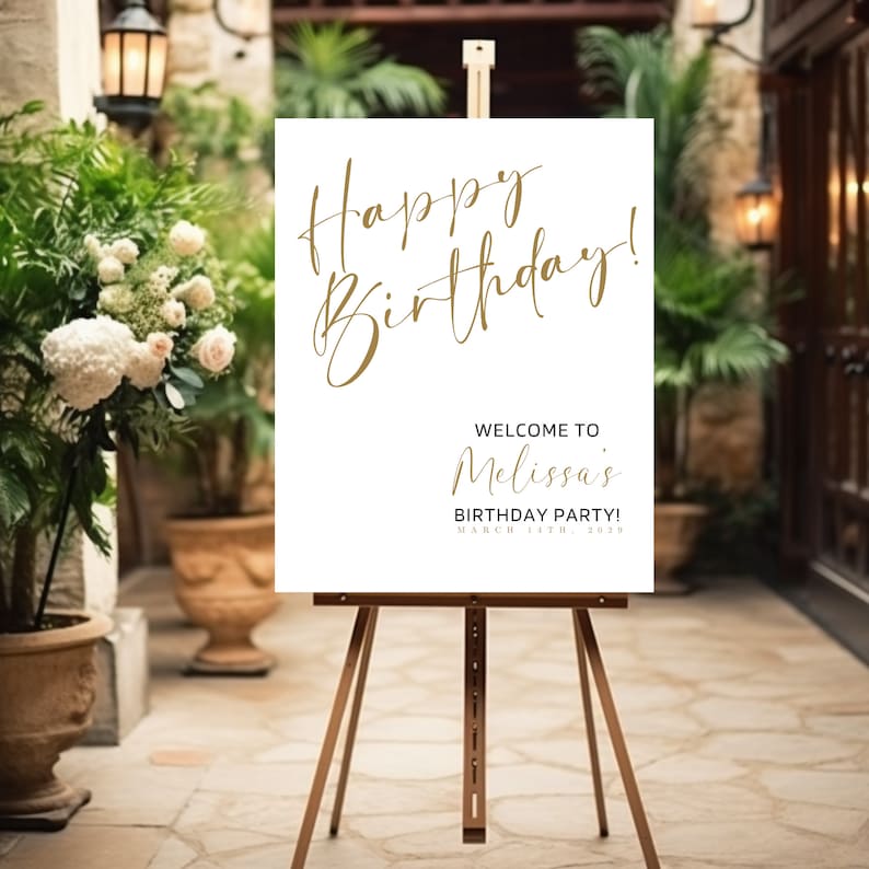 Customizable Happy Birthday Welcome Sign Template - Editable DIY Party ...