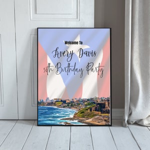 Puerto Rico Welcome Sign Template, Editable San Juan Birthday Banner ...