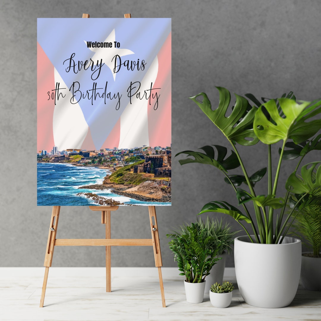 Puerto Rico Welcome Sign Template, Editable San Juan Birthday Banner ...