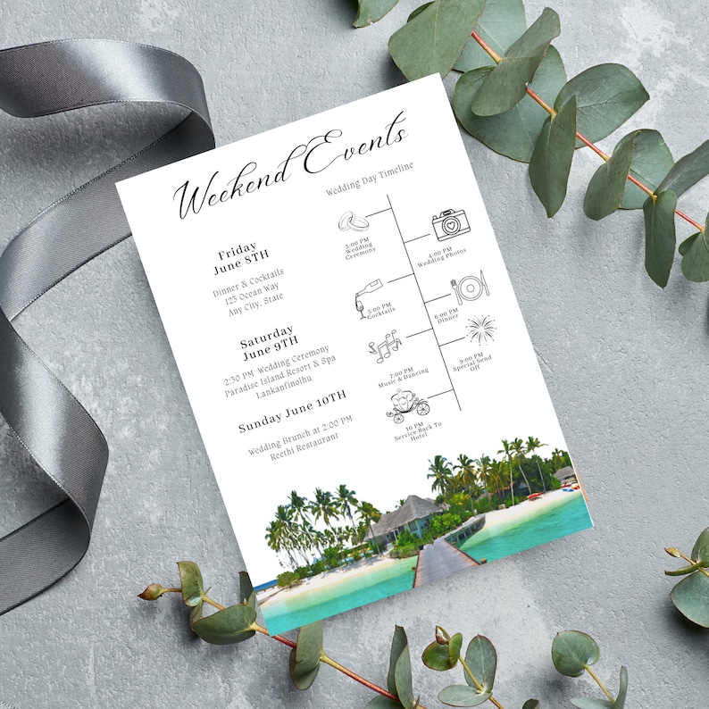 Maldives Island Bachelorette Invitation Template, Maldives Bachelorette ...