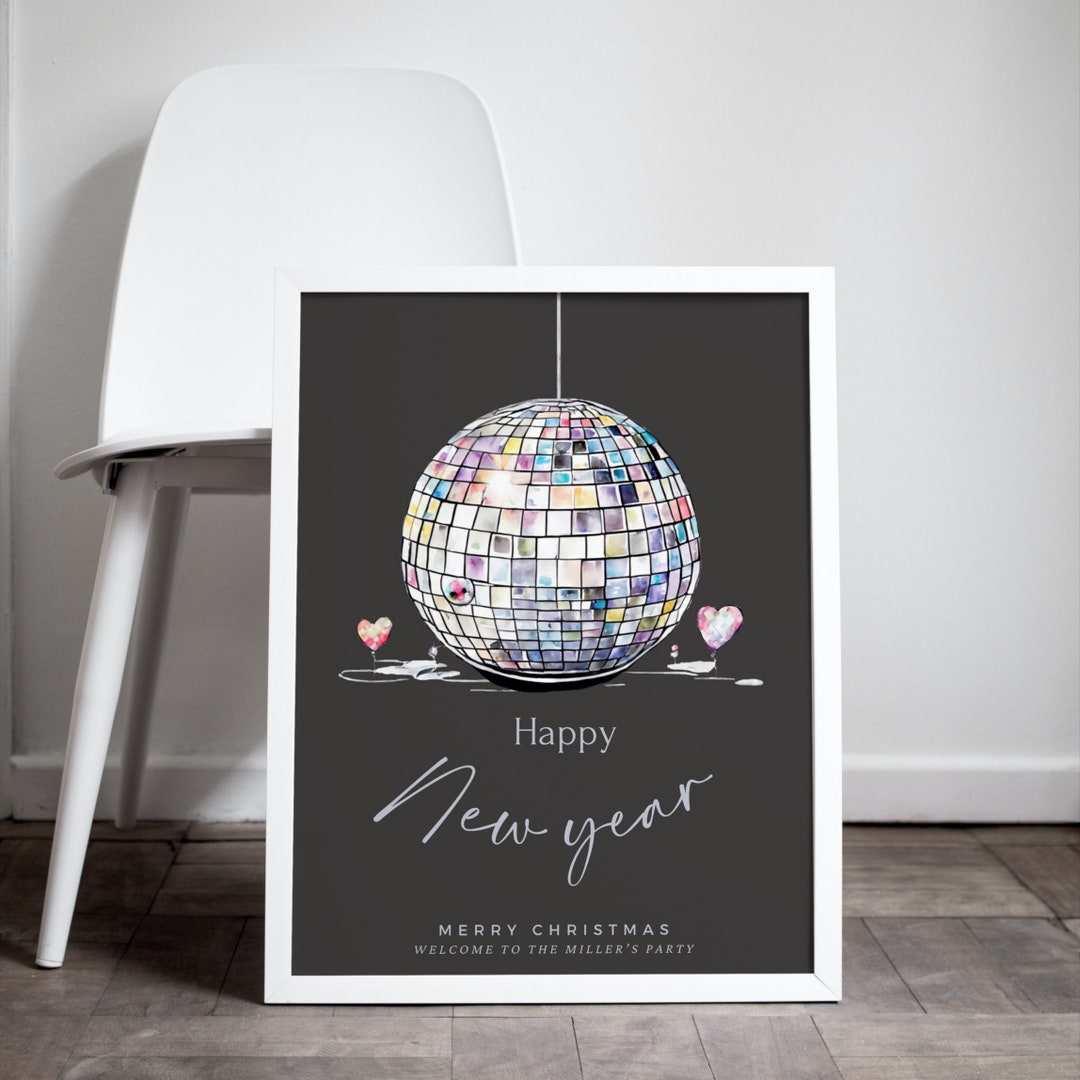 Printable New Year's Welcome Sign Template - Happy New Year Decor - DIY ...