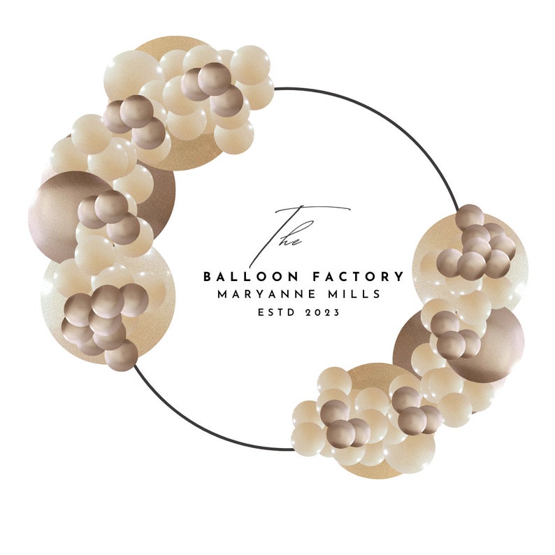 Balloon Artist Business Logo, Custom 3D Scene Logo for Balloon Business ...