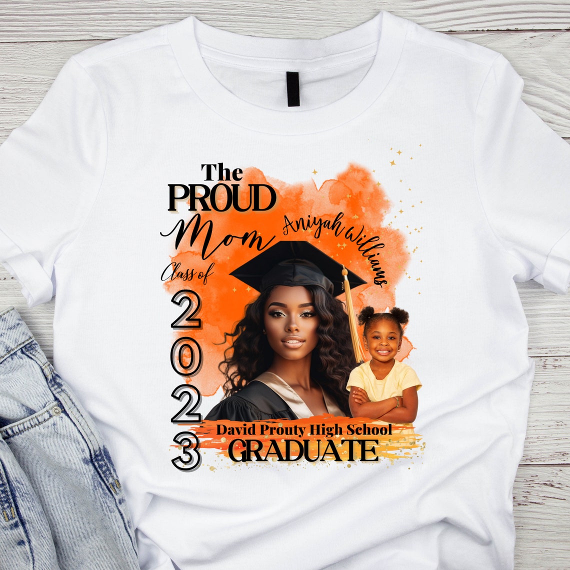 Graduation T Shirt Design, Editable in Canva, 2023 Graduation Proud Mom ...