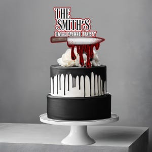 Handcrafted Halloween Killer Cake Topper - Custom Blood Dripping Knife ...