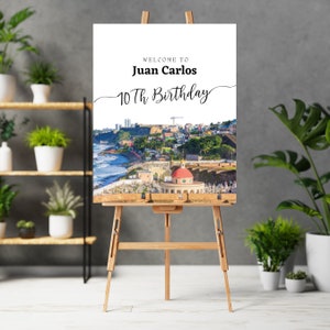 Puerto Rico Birthday Welcome Sign Template, Editable San Juan Birthday ...