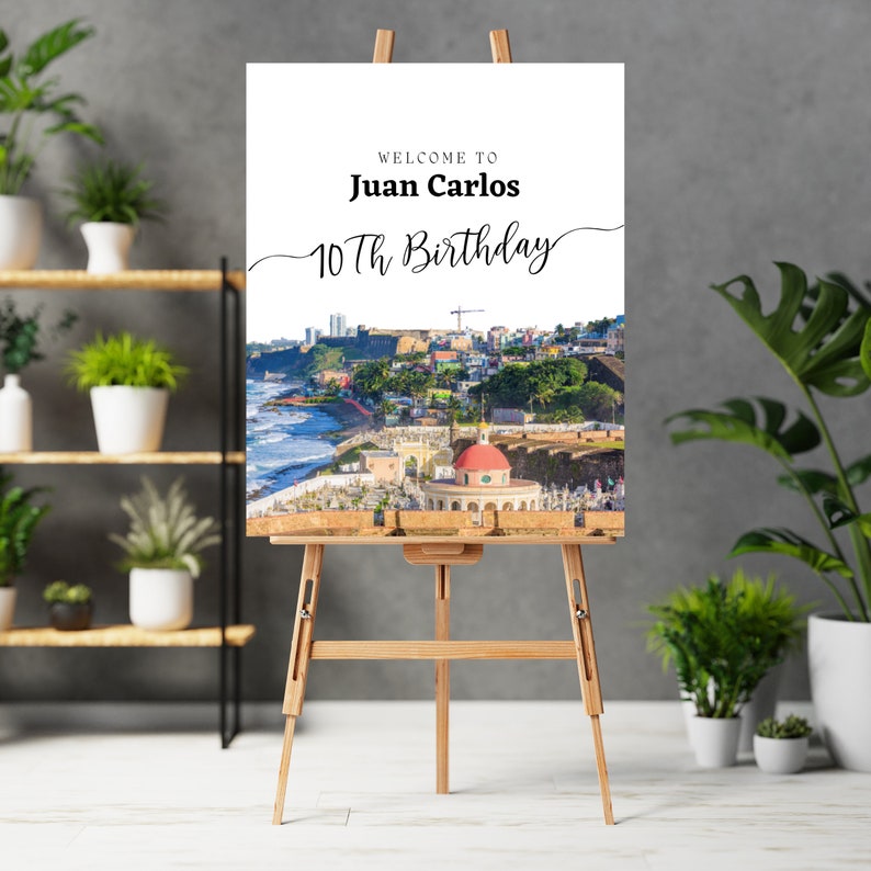 Puerto Rico Birthday Welcome Sign Template Editable San Juan - Etsy