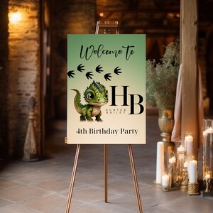 Editable Dinosaur Welcome Sign Template, Dino Birthday Party Banner ...