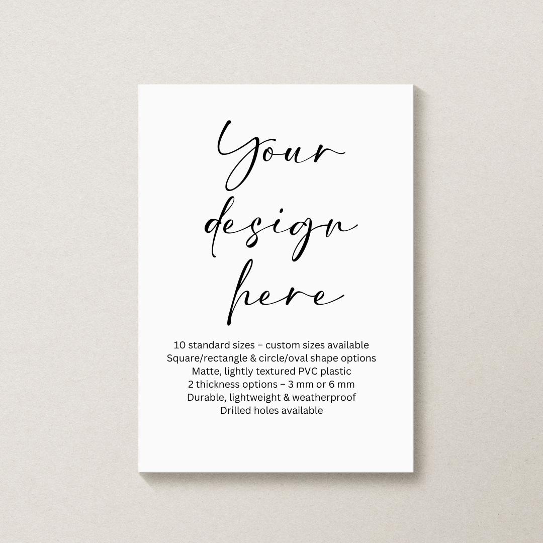 Custom Plastic Sign – Personalized PVC Sign for Business or Events ...