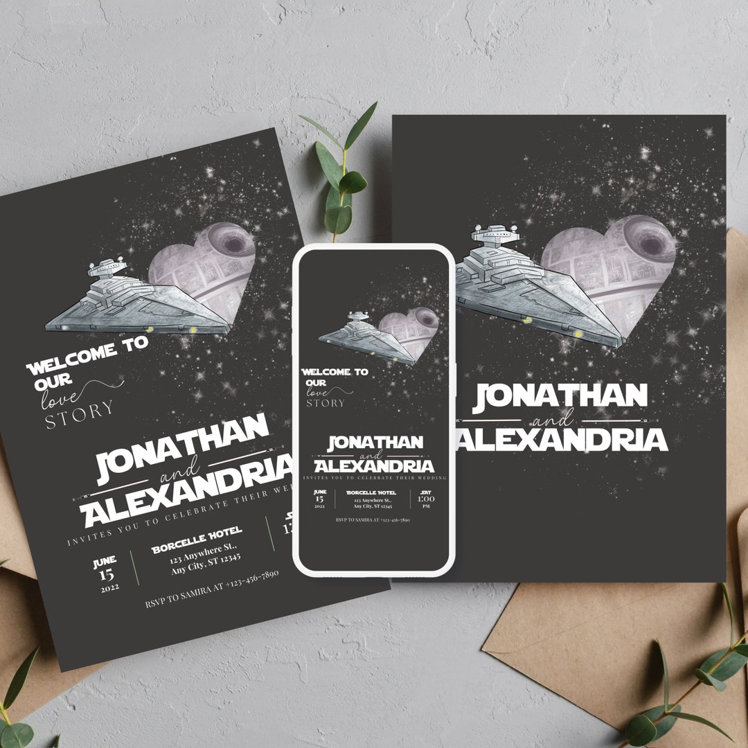 Sci Fi Wedding Welcome Invitation Template, Editable Nerdy Wedding ...