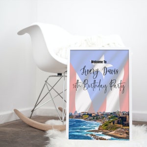 Puerto Rico Welcome Sign Template, Editable San Juan Birthday Banner ...
