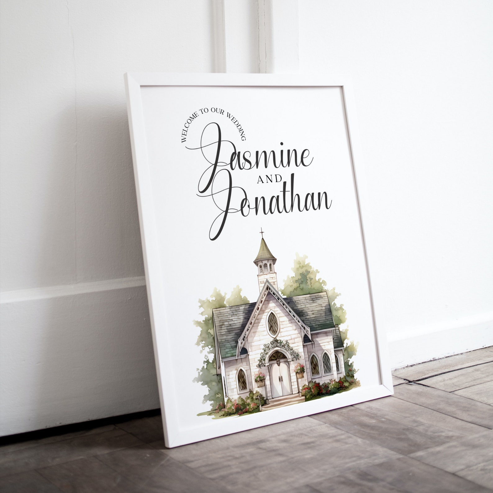 Customizable Church Venue Wedding Welcome Sign Template | Elegant ...