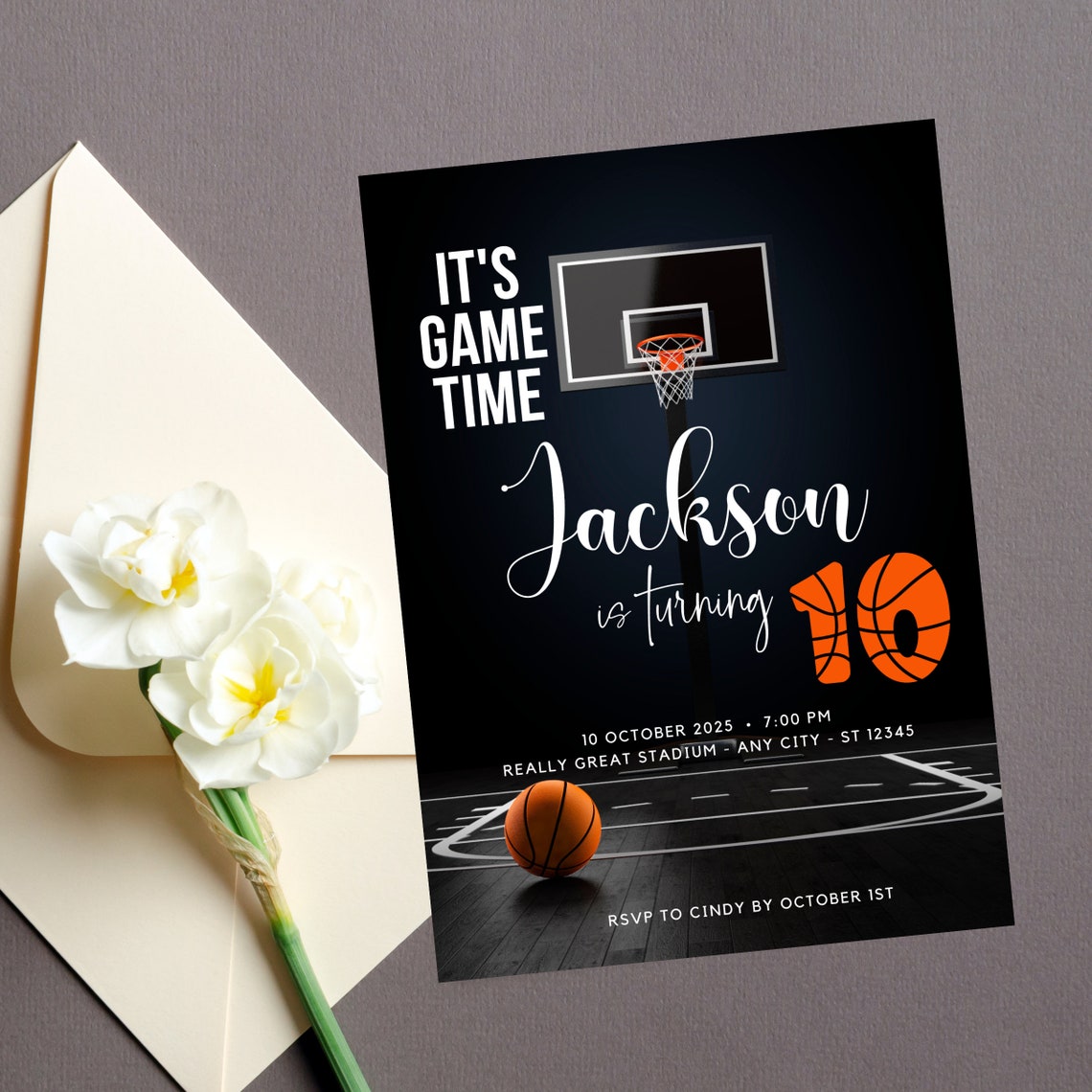 Slam Dunk Birthday Invitation Template Customizable - Etsy