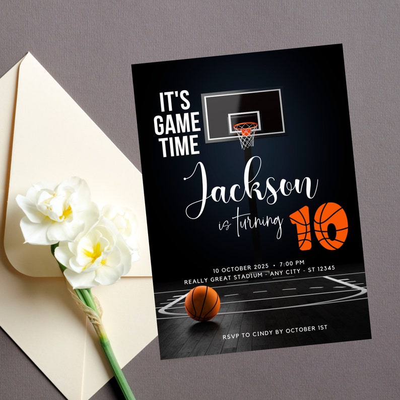 Slam Dunk Birthday Invitation Template Customizable - Etsy