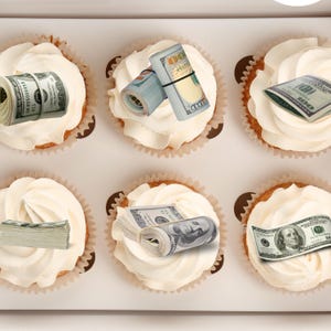 Edible Money Cake Topper & Cupcake Toppers | Dollar Bills Birthday Cake ...