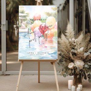 Editable Summer Pool Party Welcome Sign, Swimming Bash Printable for ...