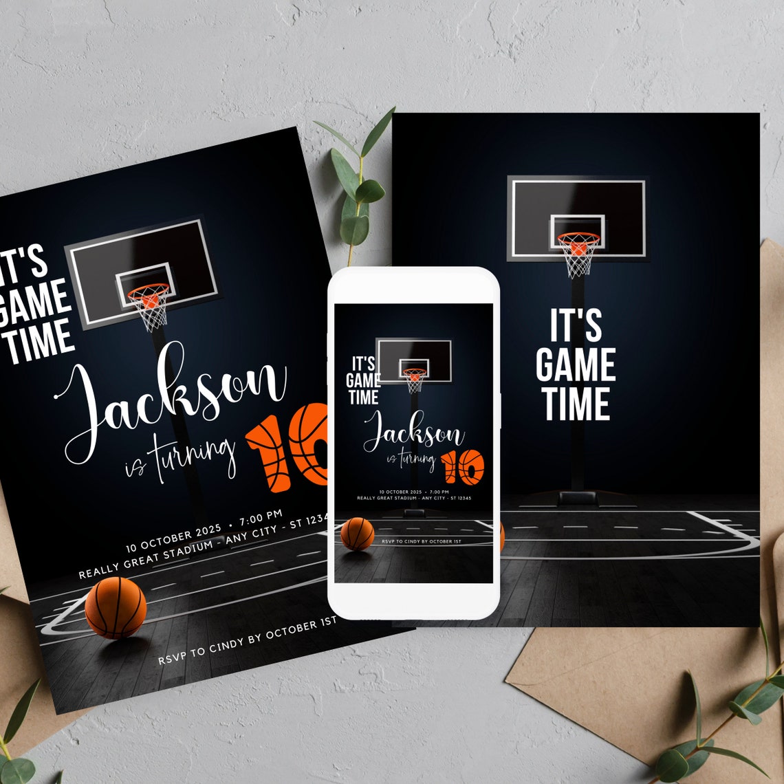 Slam Dunk Birthday Invitation Template Customizable - Etsy