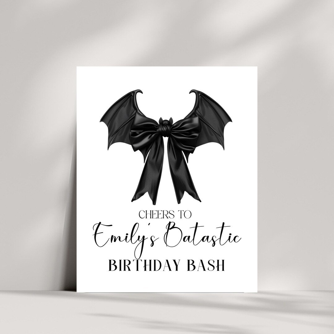 Cheers to a Bat-tastic Birthday Bash! | Editable Personalized Birthday ...