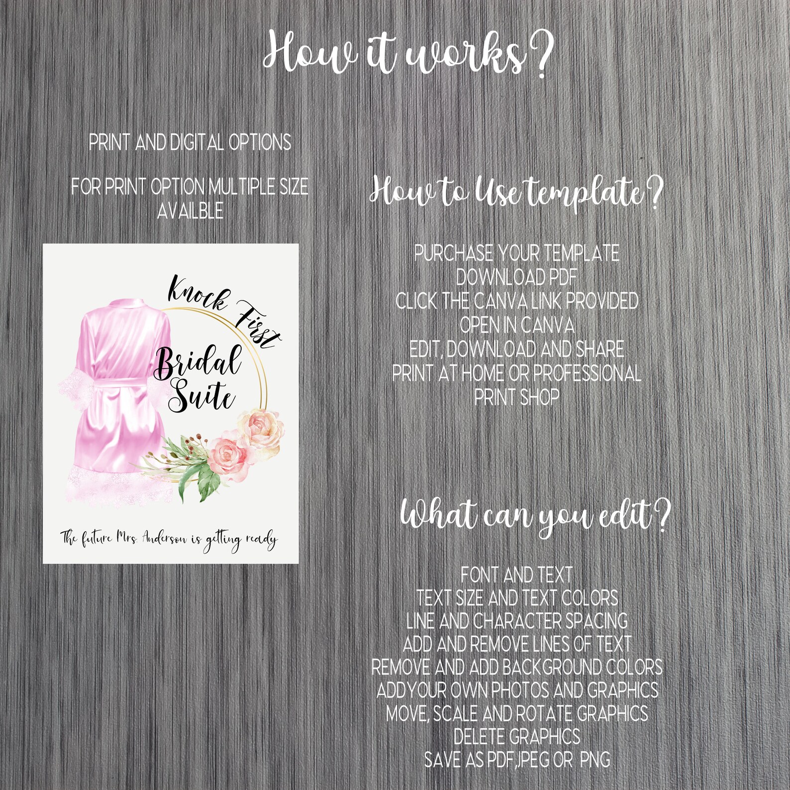 Bridal Suite Knock First Wedding Sign, the Bride is Getting Ready ...