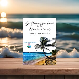 Editable Puerto Rico Birthday Welcome Sign: San Juan Skyline Printable ...