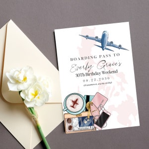 Customizable Travel Weekend Invitation Getaways: Personalized Birthday ...