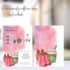 Ladies Birthday Coffee Lover Invitation, Printable Weekend Birthday ...