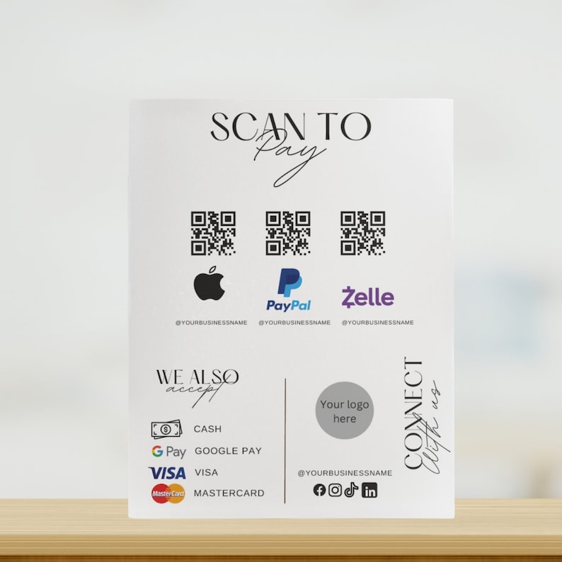 Editable Scan to Pay Sign Template Editable Canva Template - Etsy
