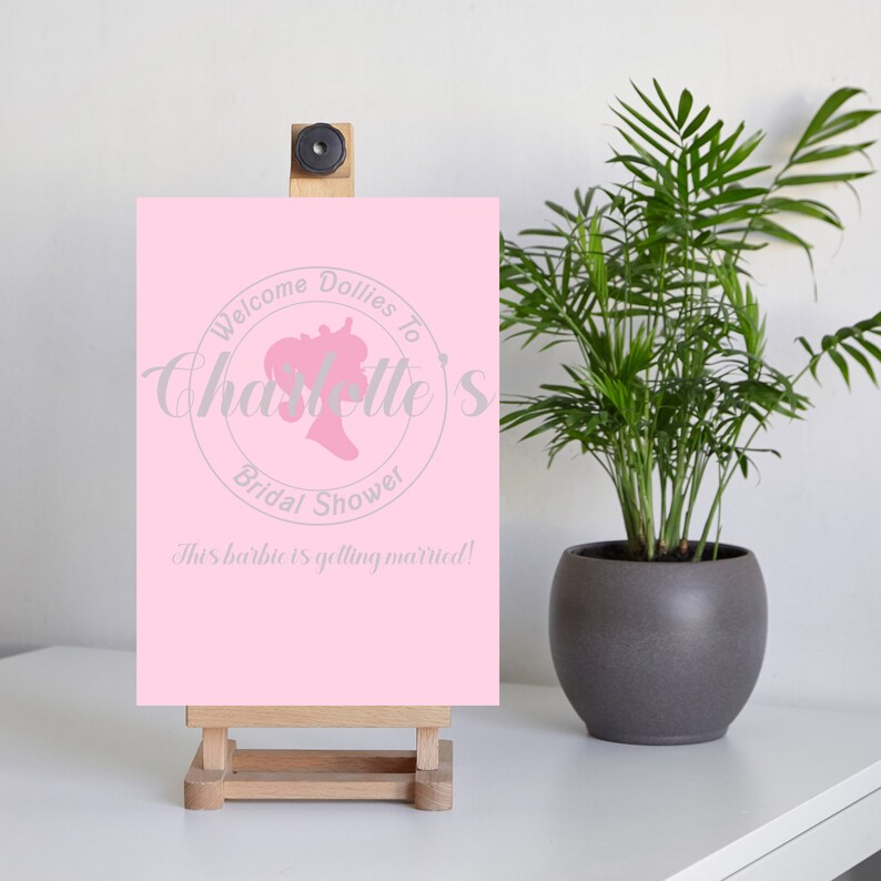 Pink Doll Bridal Shower Welcome Sign, Dolly Party Banner, Editable ...