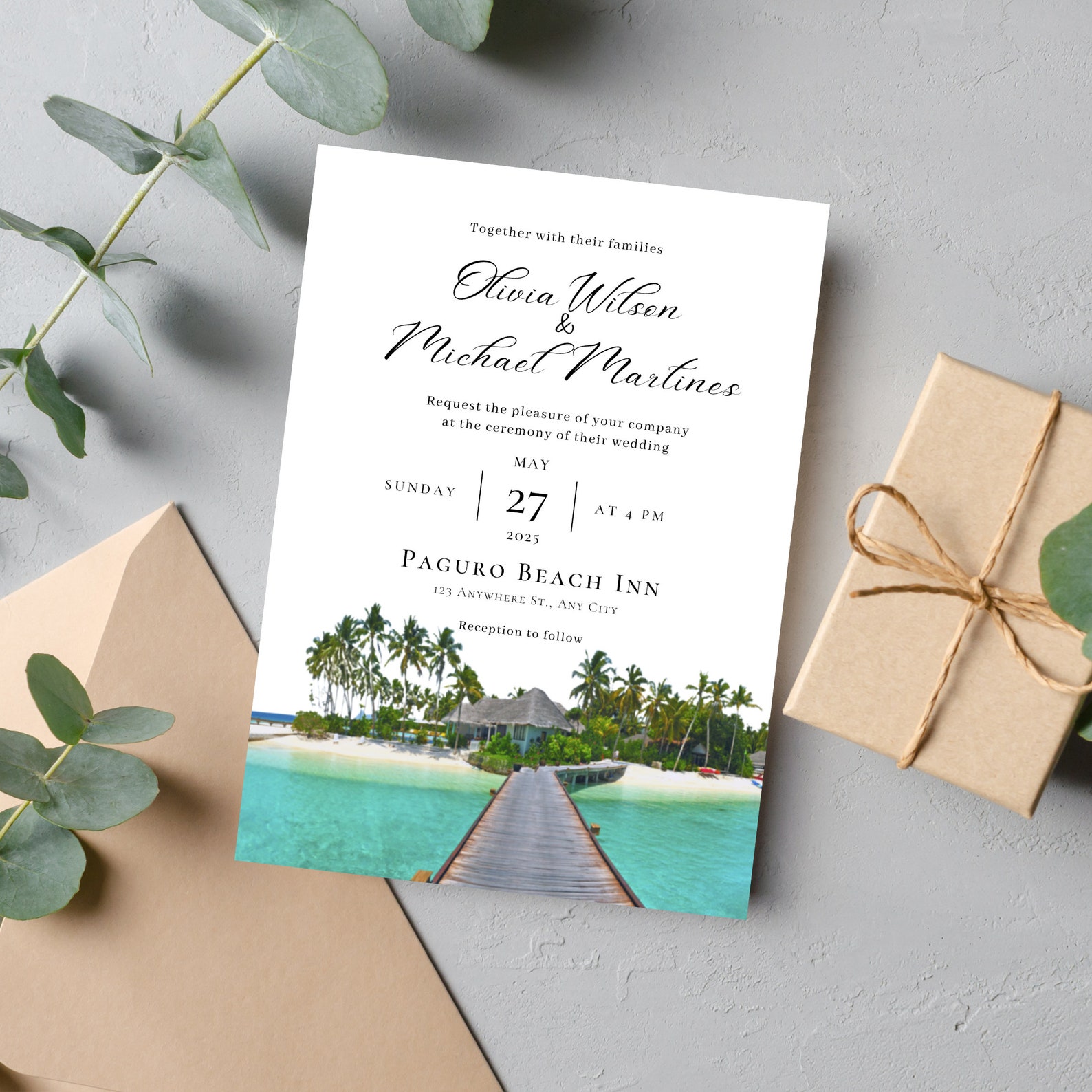 Maldives Island Bachelorette Invitation Template, Maldives Bachelorette ...