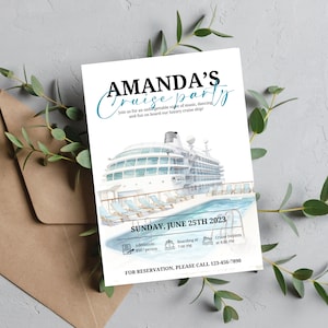 Editable Cruise Party Invitation Template | Summer Cruise Birthday ...