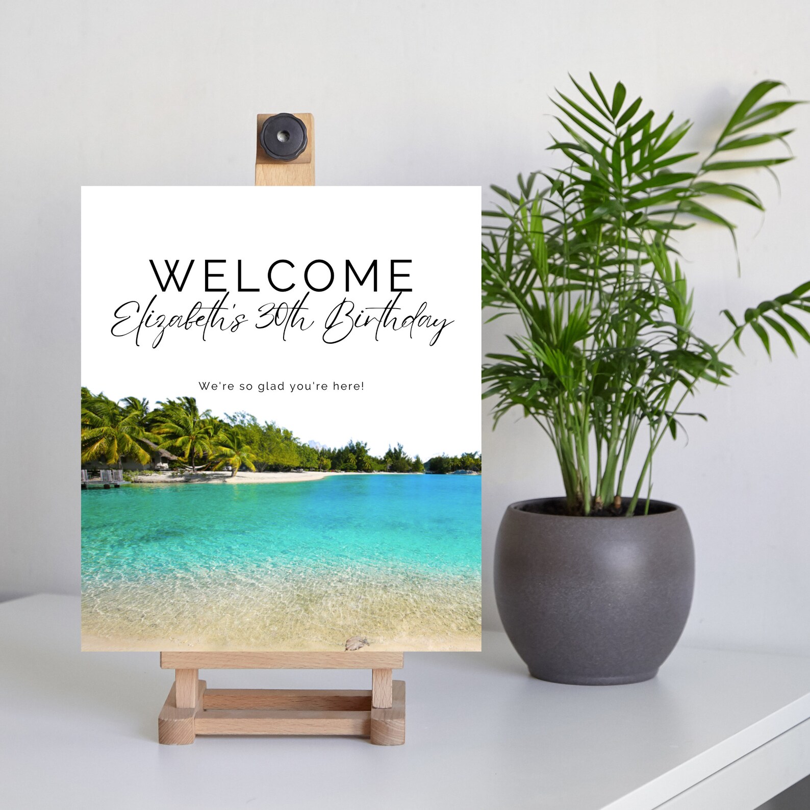Bora Bora Birthday Welcome Sign, French Polynesia Beach Banner ...