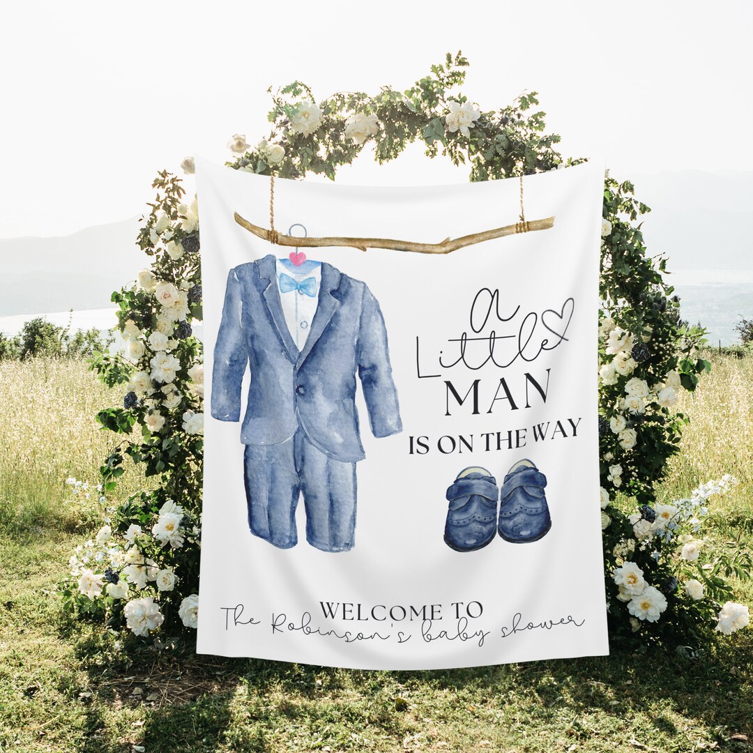 Little Man on the Way Baby Shower Sign, Boy Baby Shower Printable Signs ...