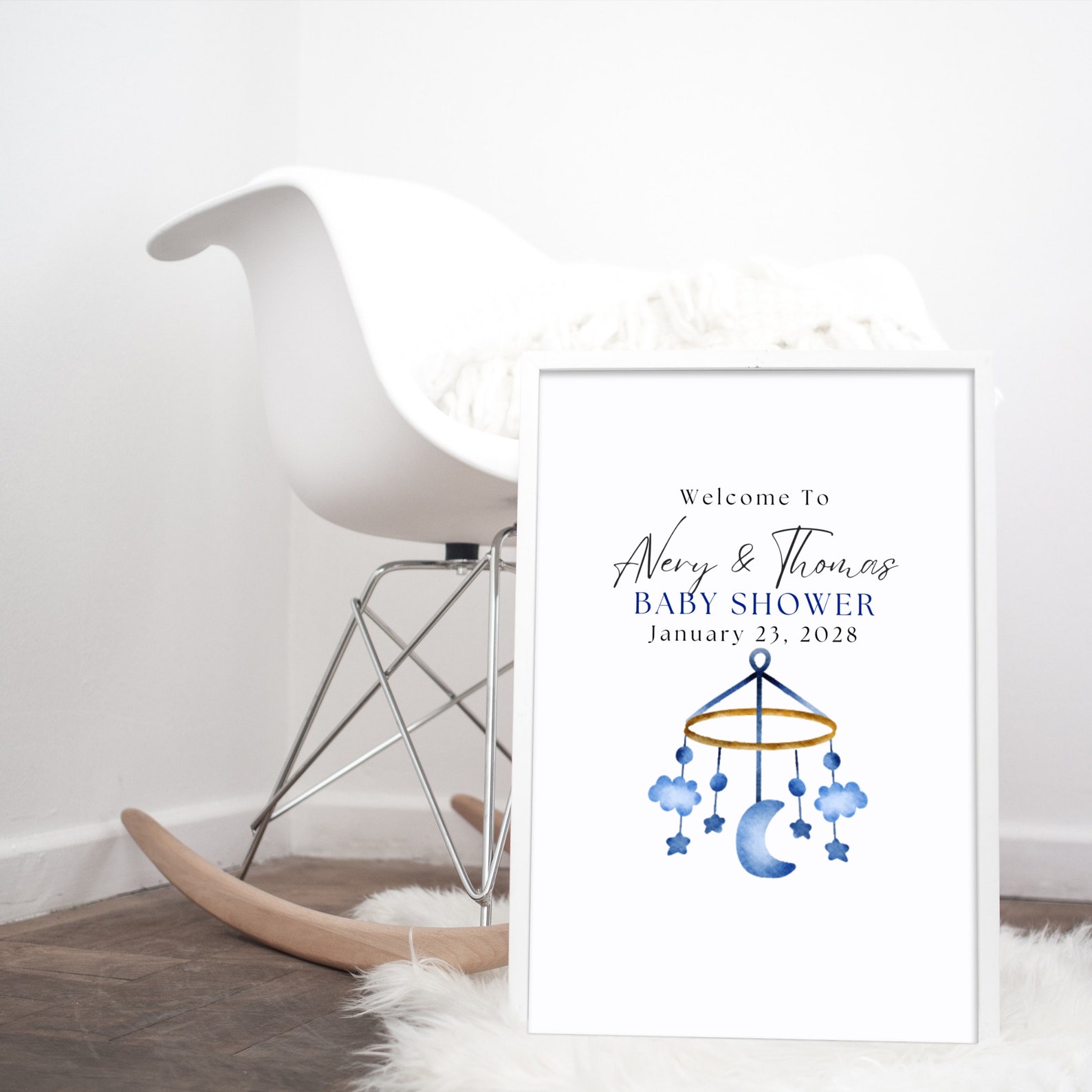 Baby Shower Welcome Sign Template Boy Baby Shower Printable - Etsy