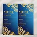 Royal Blue & Gold Wedding Menu Design | Customizable Elegant Engagement ...
