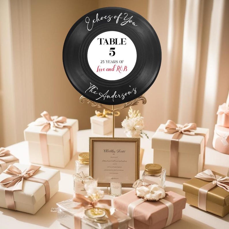 Retro Vinyl Record Wedding Seating Chart – Editable Guest List Sign ...